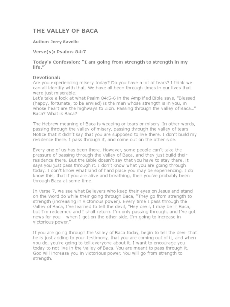 The Valley of Baca | PDF