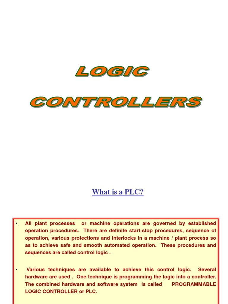 Introduction To PLC | PDF | Programmable Logic Controller | Input/Output