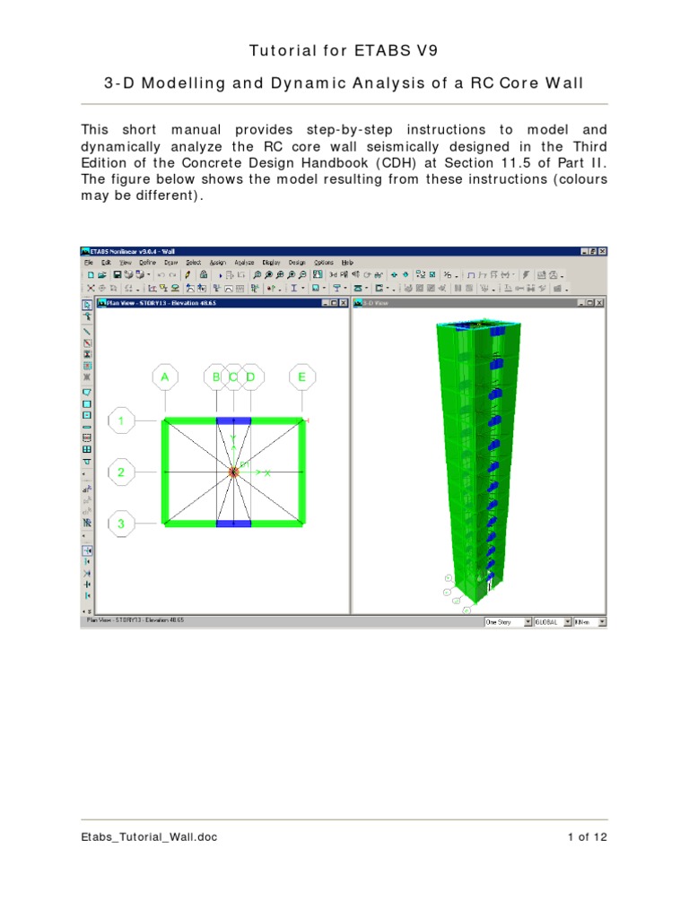 Etabs Tutorial Wall | PDF | Structural Load | Beam (Structure)