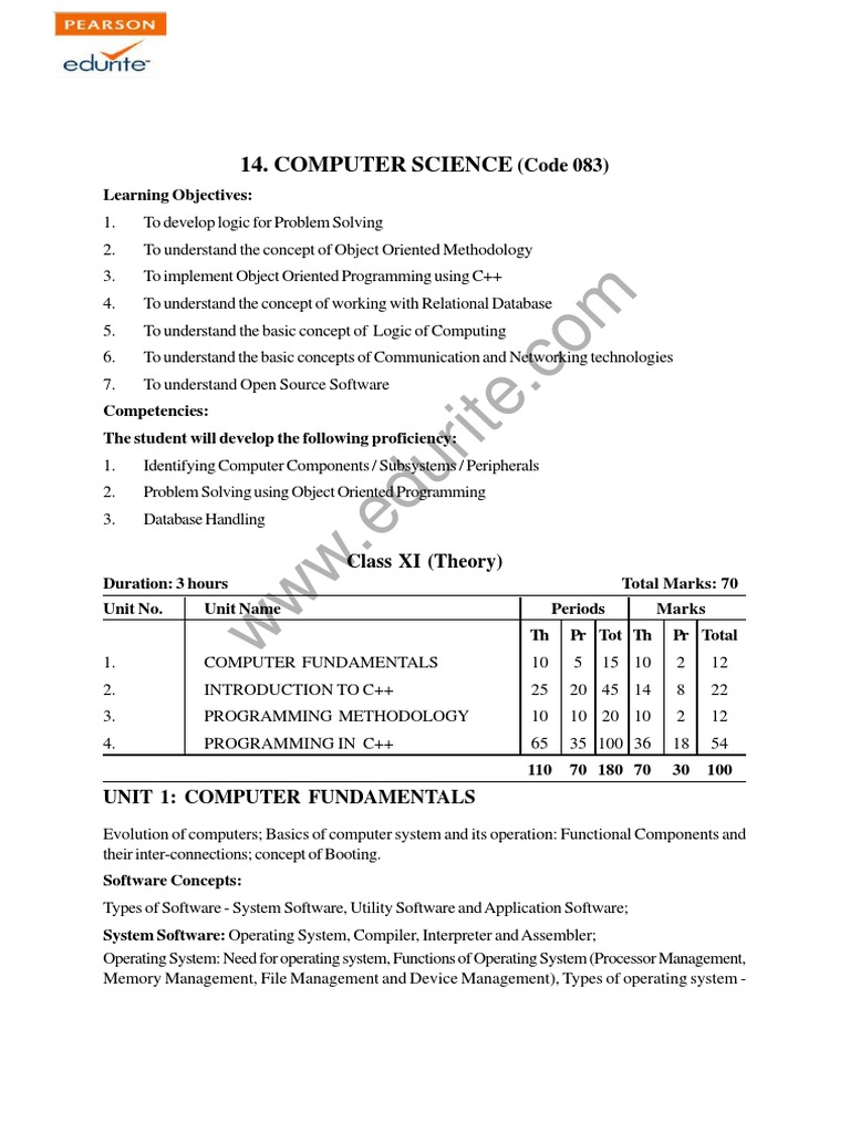 Computer Science: (Code 083) | PDF | Operating System | Parameter (Computer Programming)