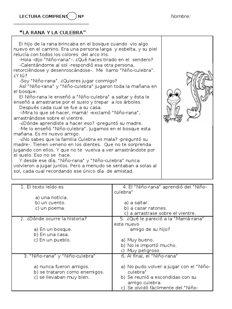 La Rana y La Culebra | PDF | Serpiente | Ocio