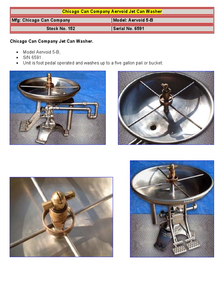 Aervoid 5-B Jet Can Washer Overview | PDF