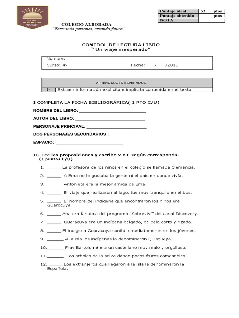 Prueba El Viaje Inesperado | PDF