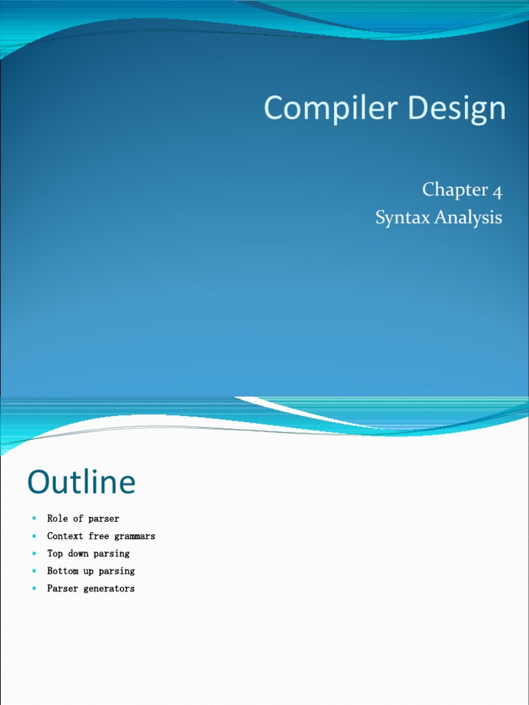 Chapter 4 Syntax Analysis Pdf Parsing Theoretical Computer Science