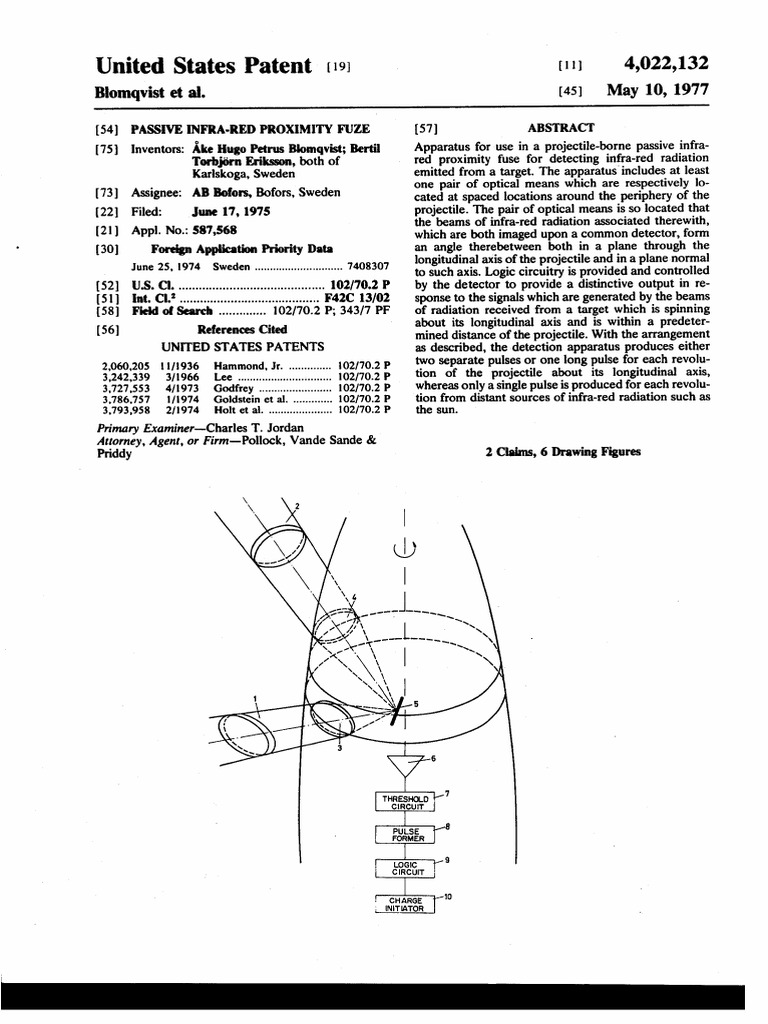 Patent-Passive Infra-Red Proximity Fuze | PDF
