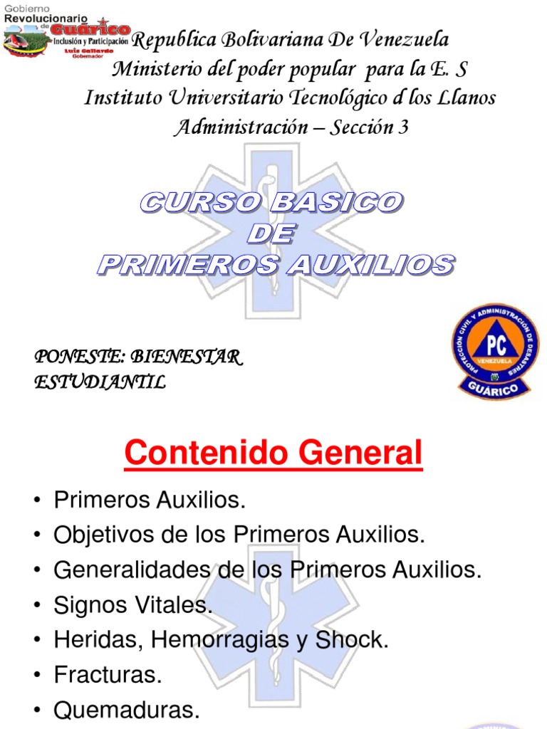 Diapositivas de Primeros Auxilios | Quemar | Primeros auxilios