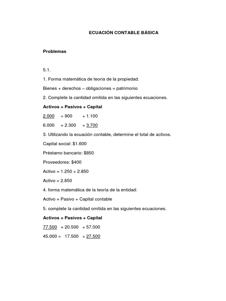 Ecuación Contable Básica 2014 | PDF | Corporaciones | Hoja de balance