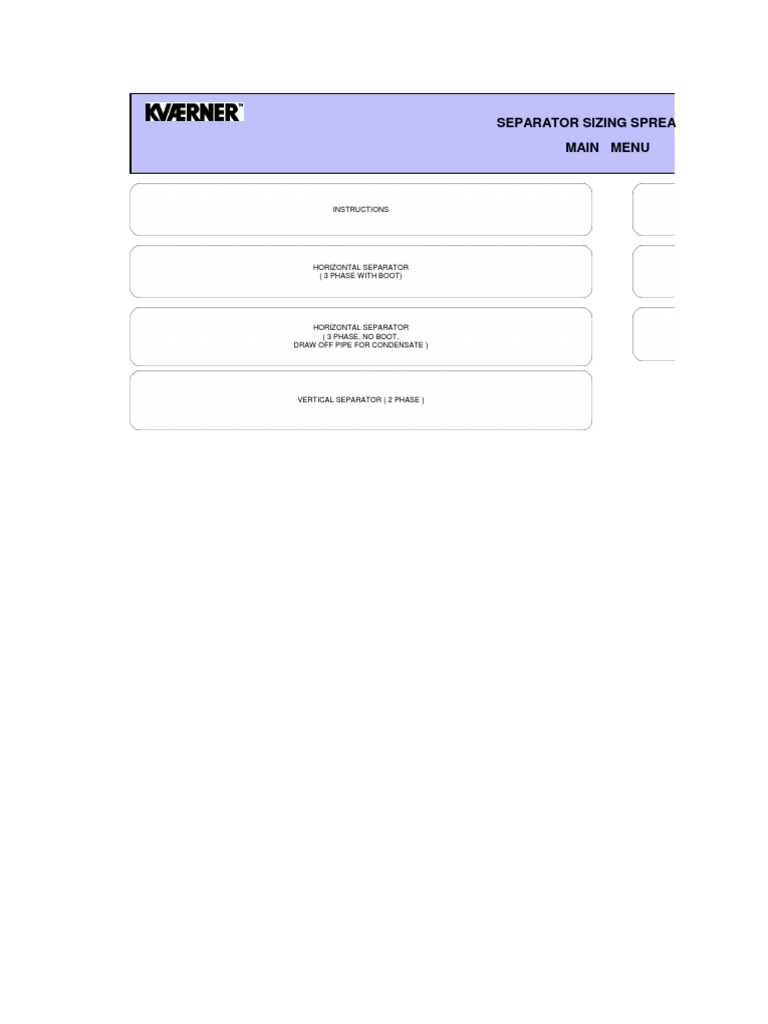 Separator Sizing Spreadsheet Guide | PDF | Spreadsheet | Microsoft Excel