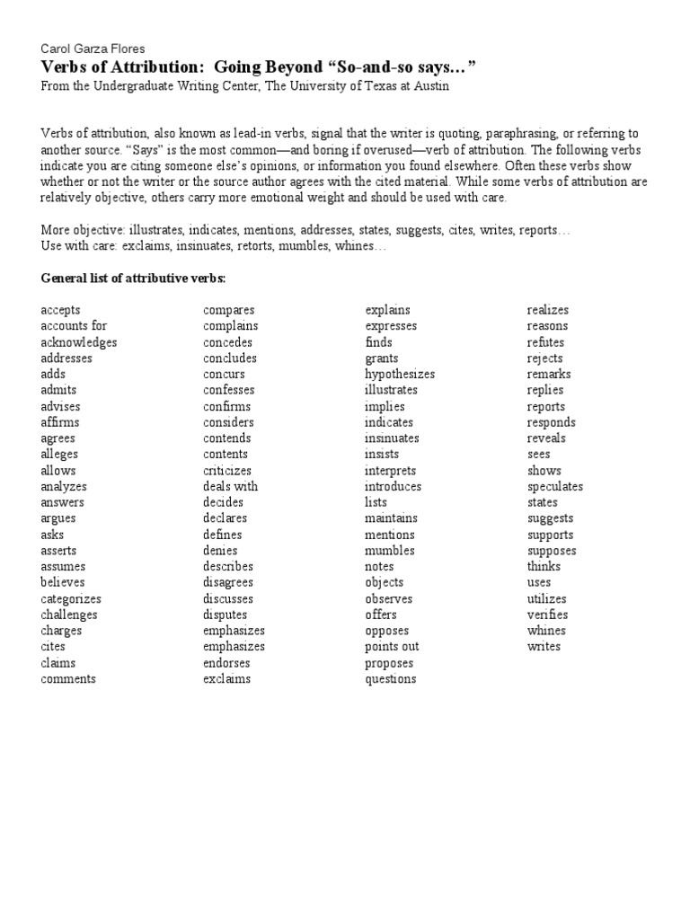 Attributive Verbs and Framing | Morphology | Linguistics | Free 30-day ...
