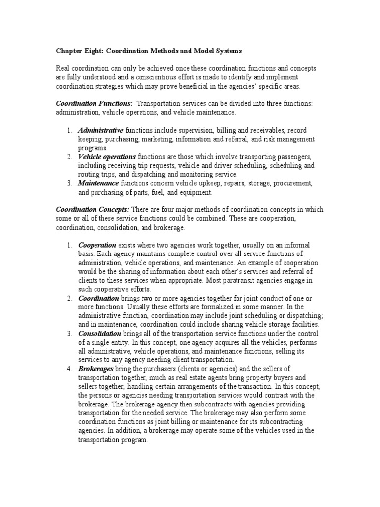 Chapter 8 Coordination Models | PDF | Public Transport | Industries