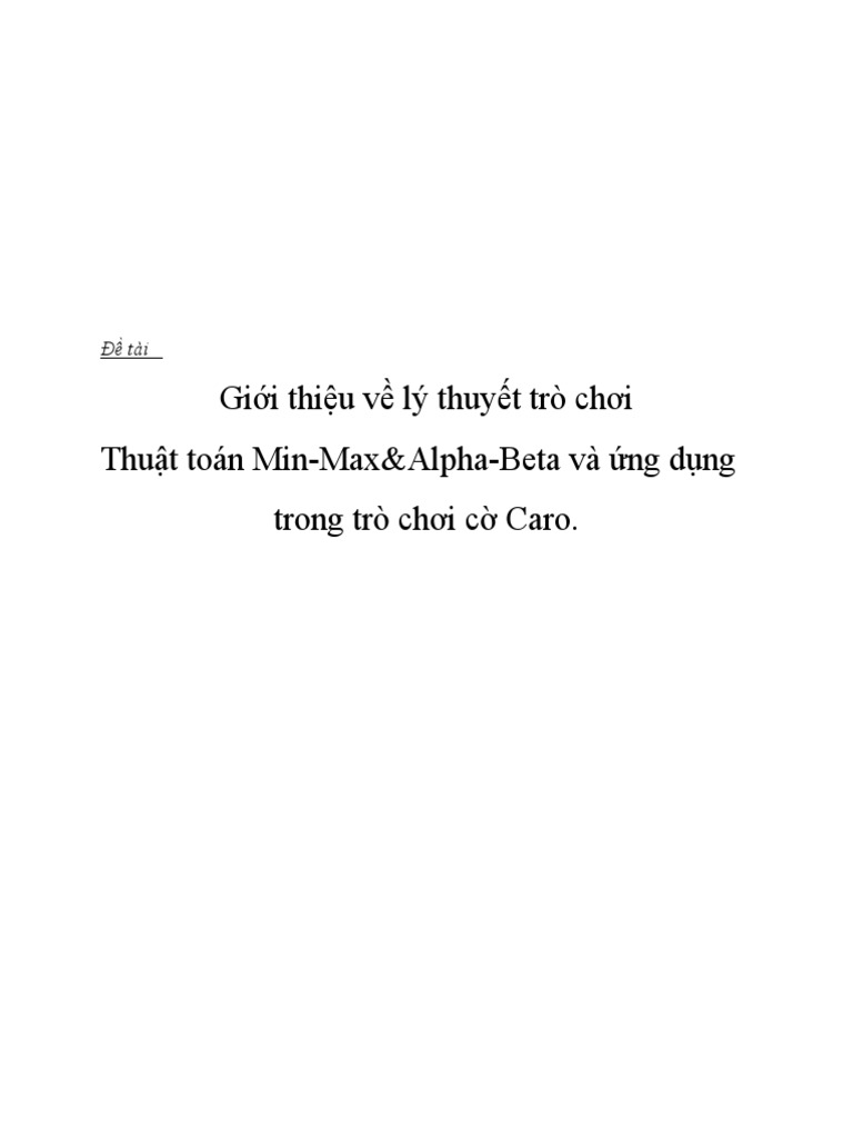 Thuat Toan MiniMax Va Cat Tia AlpaBetan Ung Dung Co Caro | PDF