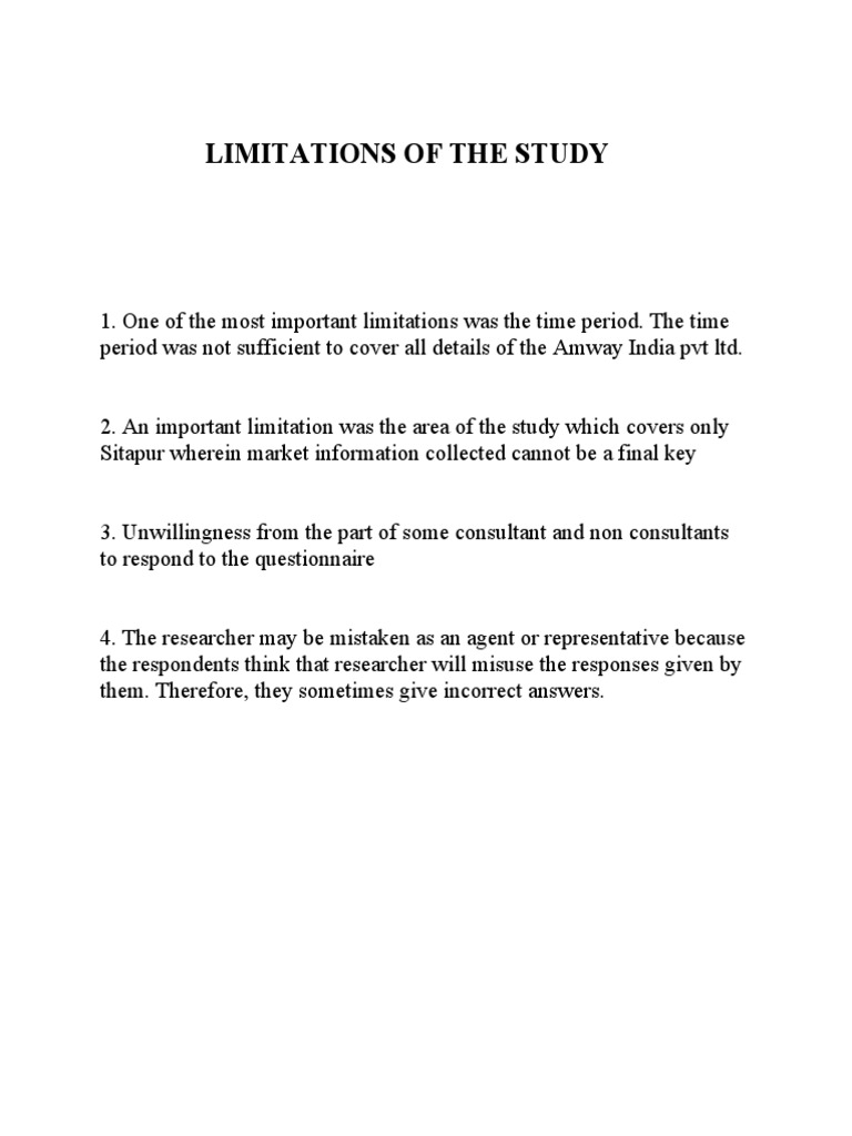 10 Limitation of Study | PDF