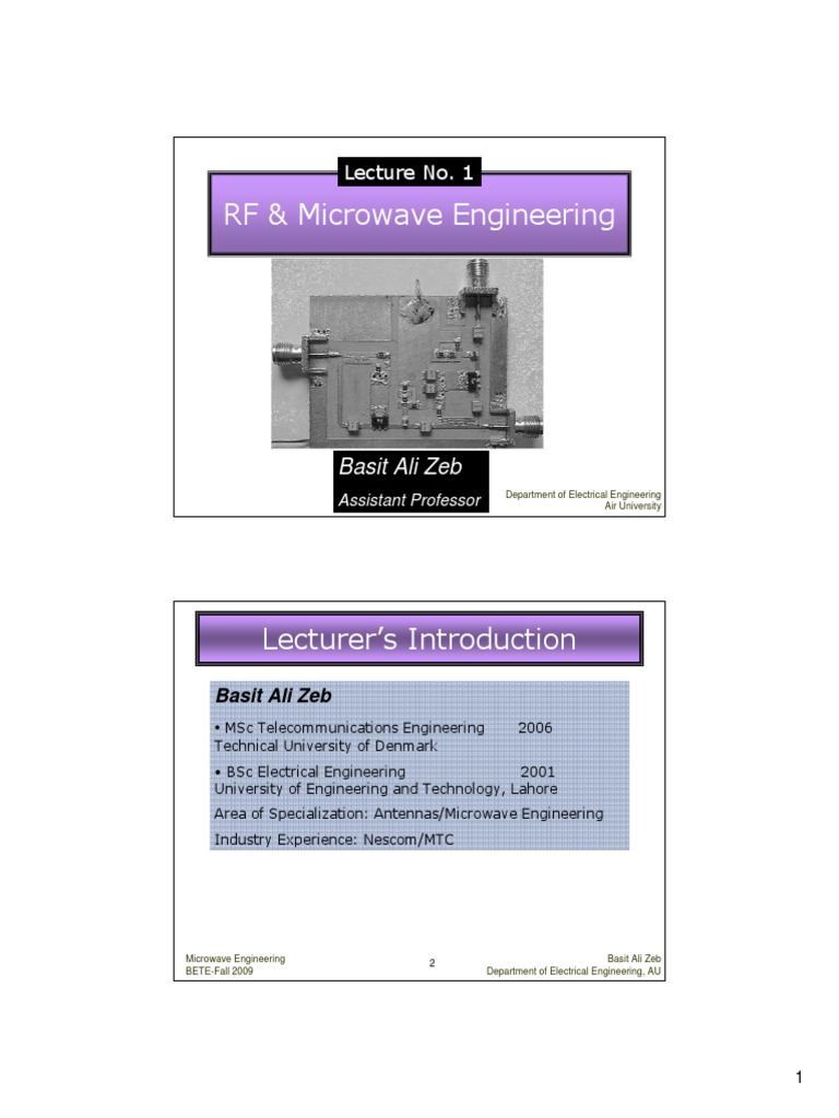 Introduction to Microwave Engineering | PDF | Maxwell's Equations ...