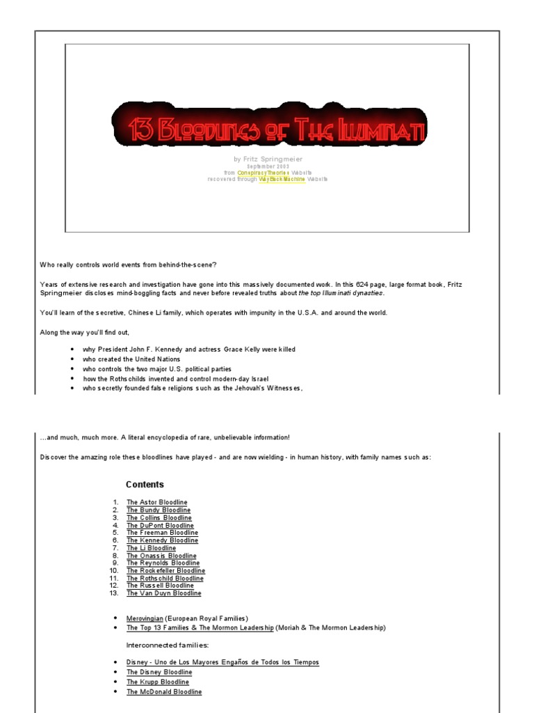 13 Bloodlines of The Illuminati | PDF