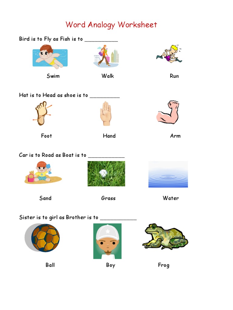 Word Analogy Practice Worksheet | PDF