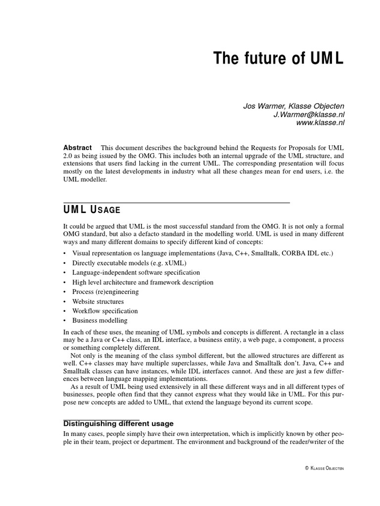 Uml 2 | PDF | Unified Modeling Language | Object Management Group