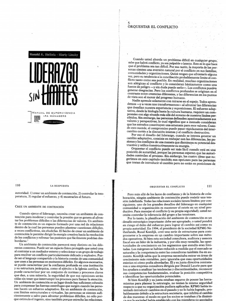 Heifetz, Linsky - Liderazgo Sin Límites (Cap. 5) | PDF