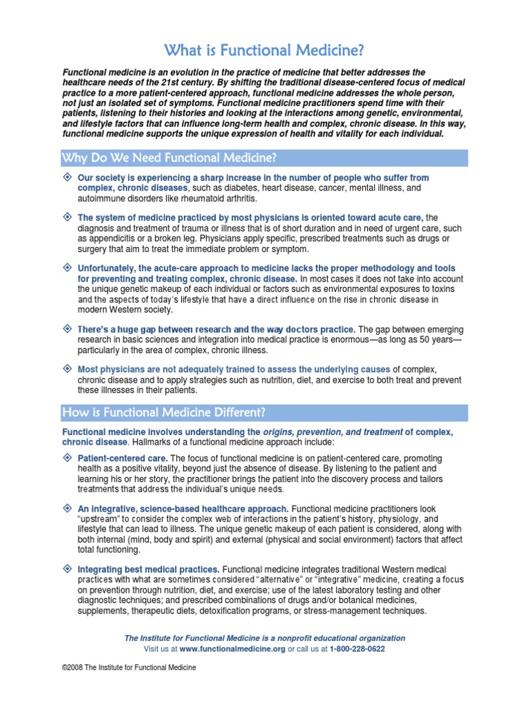 What Is Functional Medicine | PDF | Medicine | Physician