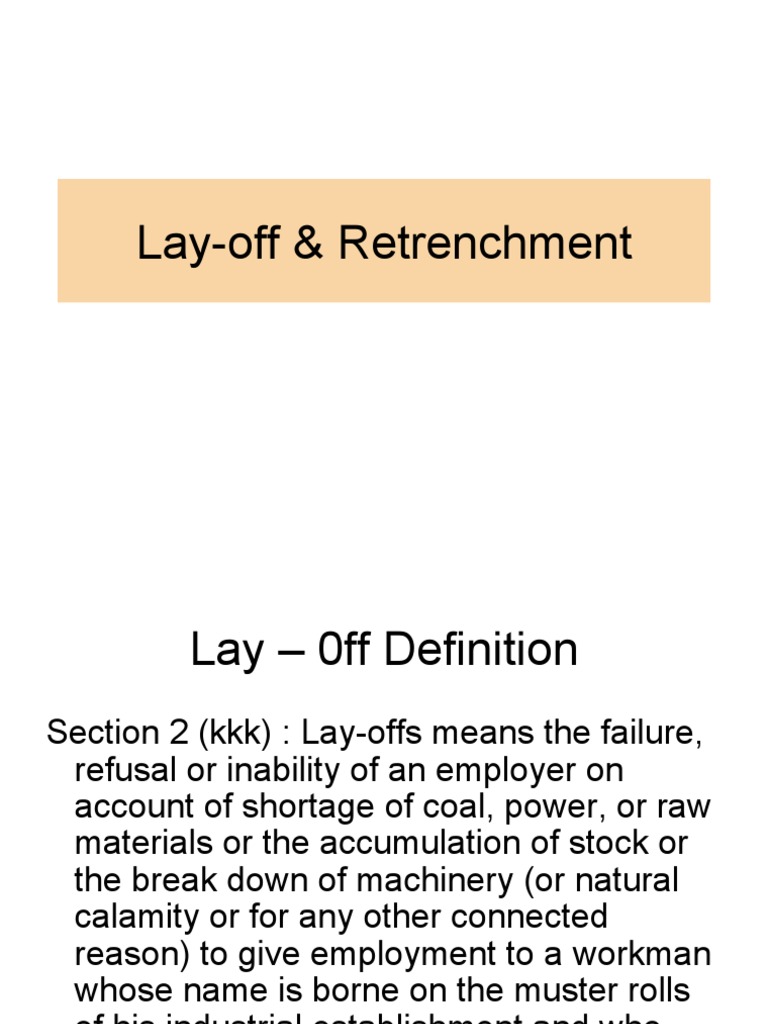 Lay-Off & Retrenchment | PDF | Business Law | Government Information