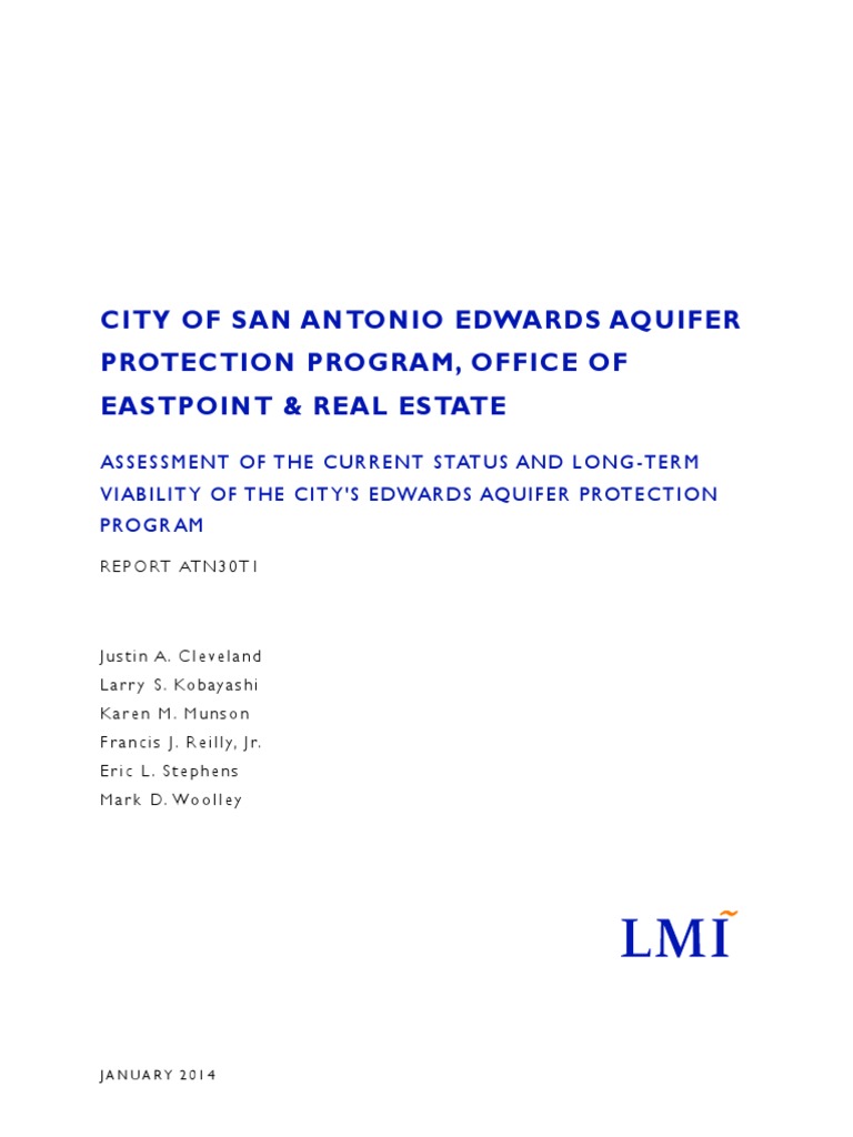 Edwards Program Sustainability Study | PDF | Water Resources | Aquifer