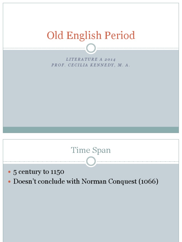 Overview of Old English Literature | PDF | English Language | Prose