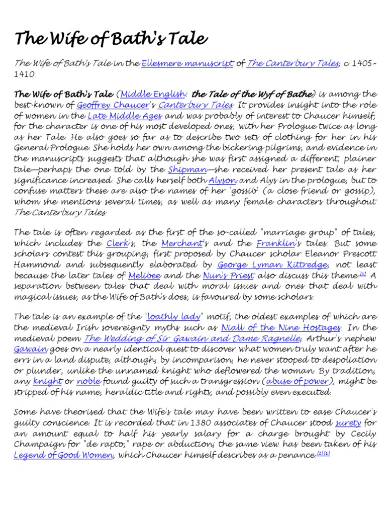 The Wife of Bath | PDF | Poetry