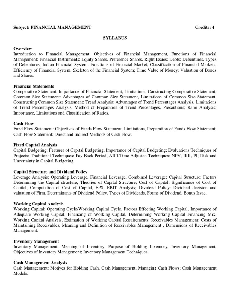 Financial Management Notes | PDF | Financial Capital | Stocks
