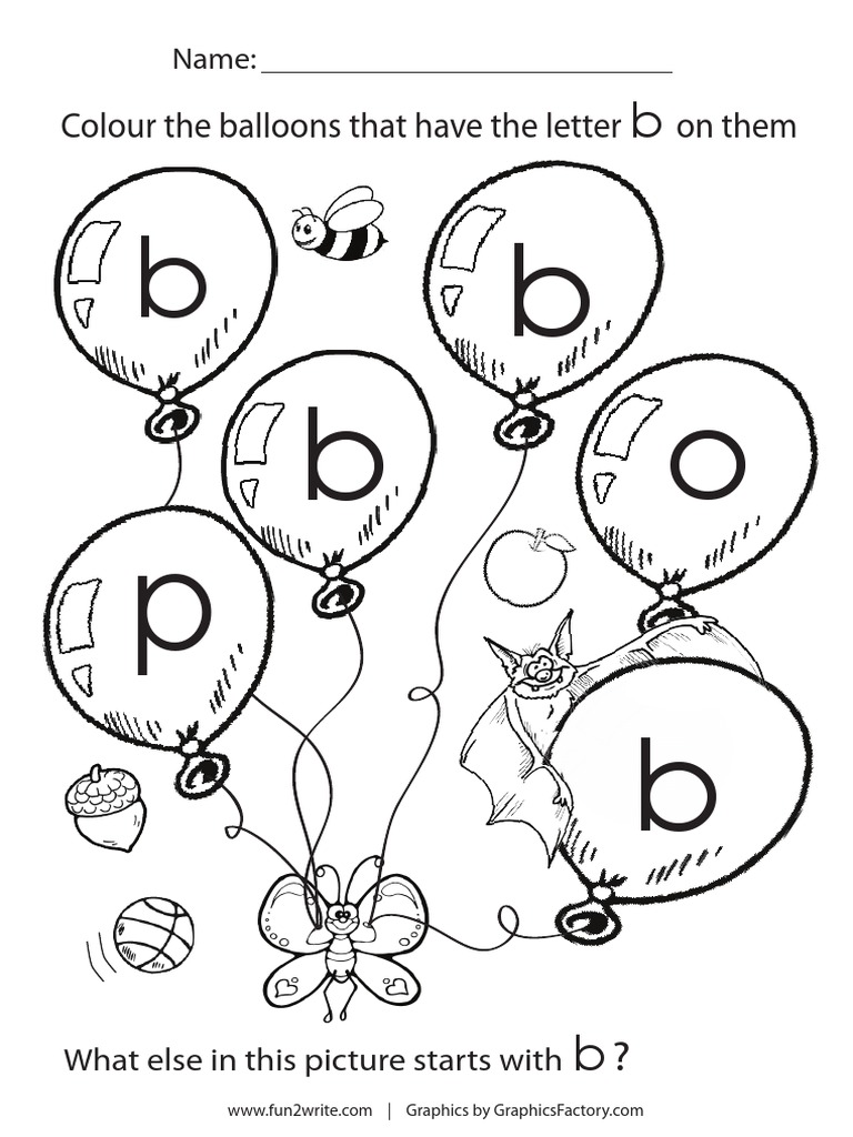 Worksheets Letter B For Balloons Printable Bubble Letters: Balloon