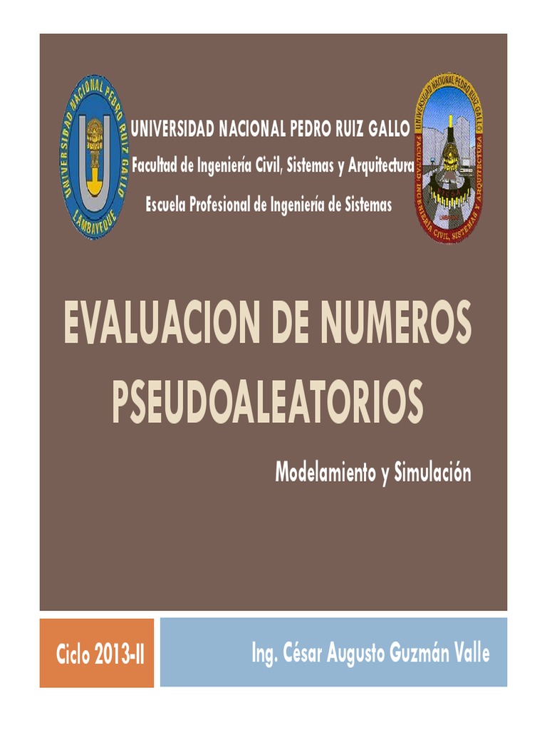 Semana04 Evaluaci N de Numeros Pseudoaleatorios | PDF | Aleatoriedad ...