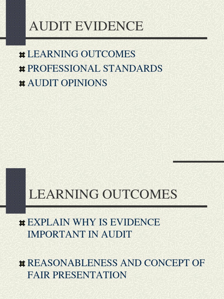 Audit Evidence and Standards Overview | PDF