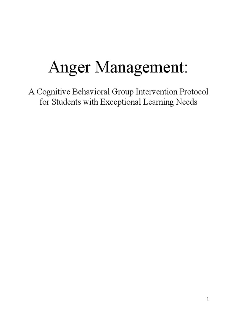 Anger Management Protocol for Students | PDF | Anger | Relaxation ...