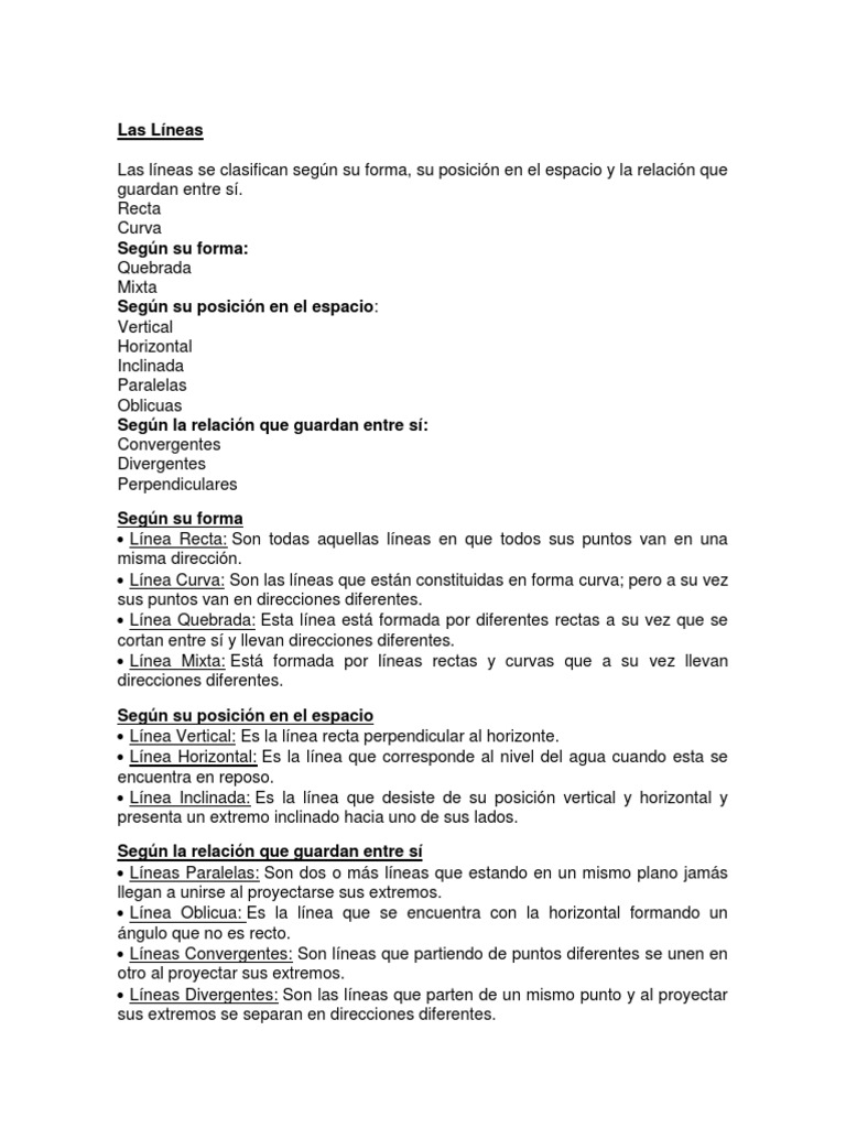 Clasificación de Líneas según su Forma | PDF | Rectángulo | Triángulo
