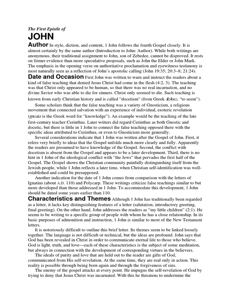 Author: The First Epistle of | PDF | First Epistle Of John | Gospel Of John