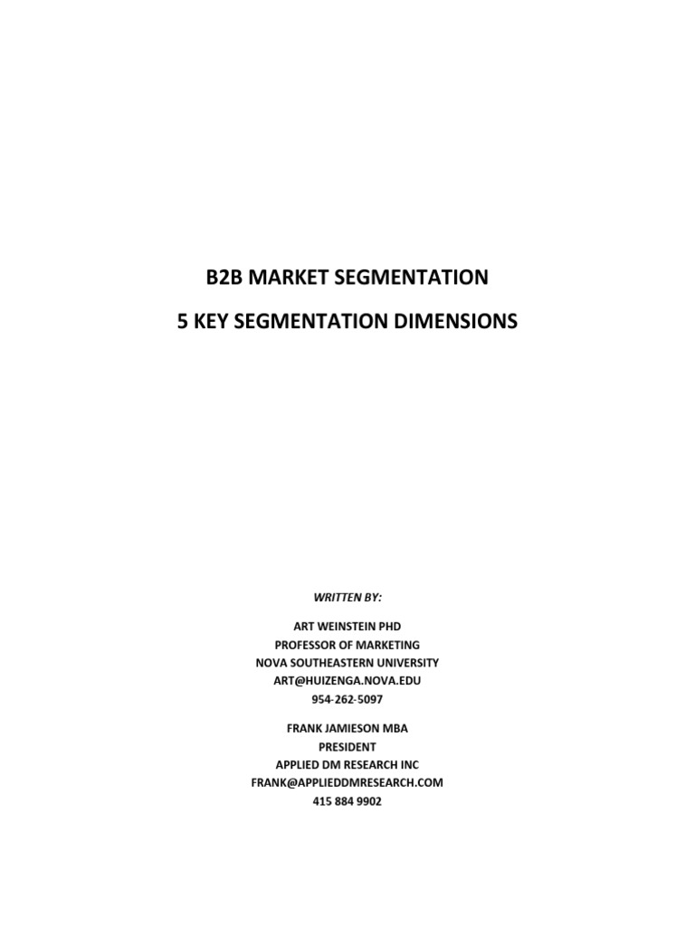 B2B Market Segmentation Insights | PDF | Market Segmentation | Marketing