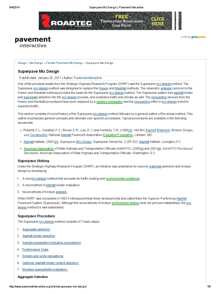 Superpave Mix Design - Pavement Interactive | PDF | Road Surface | Asphalt