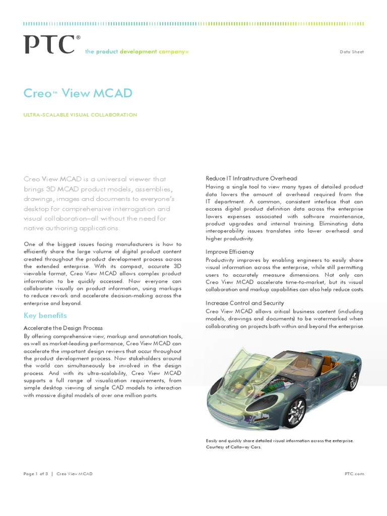 Creo View MCAD: Key Benefits | Download Free PDF | Visualization ...