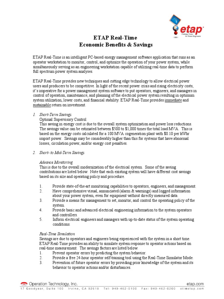 Real Time Energy Management - ETAP | PDF | Real Time Computing | Energy ...