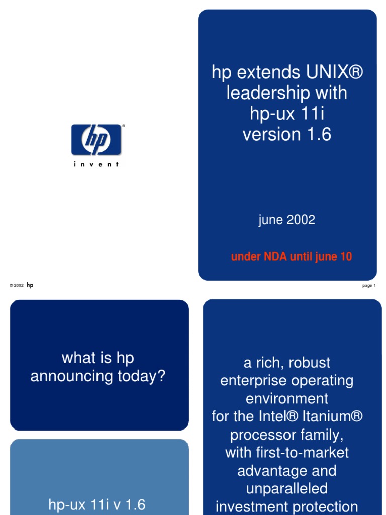 Hp-Ux11i PR Presentation | PDF | Linux | Operating System