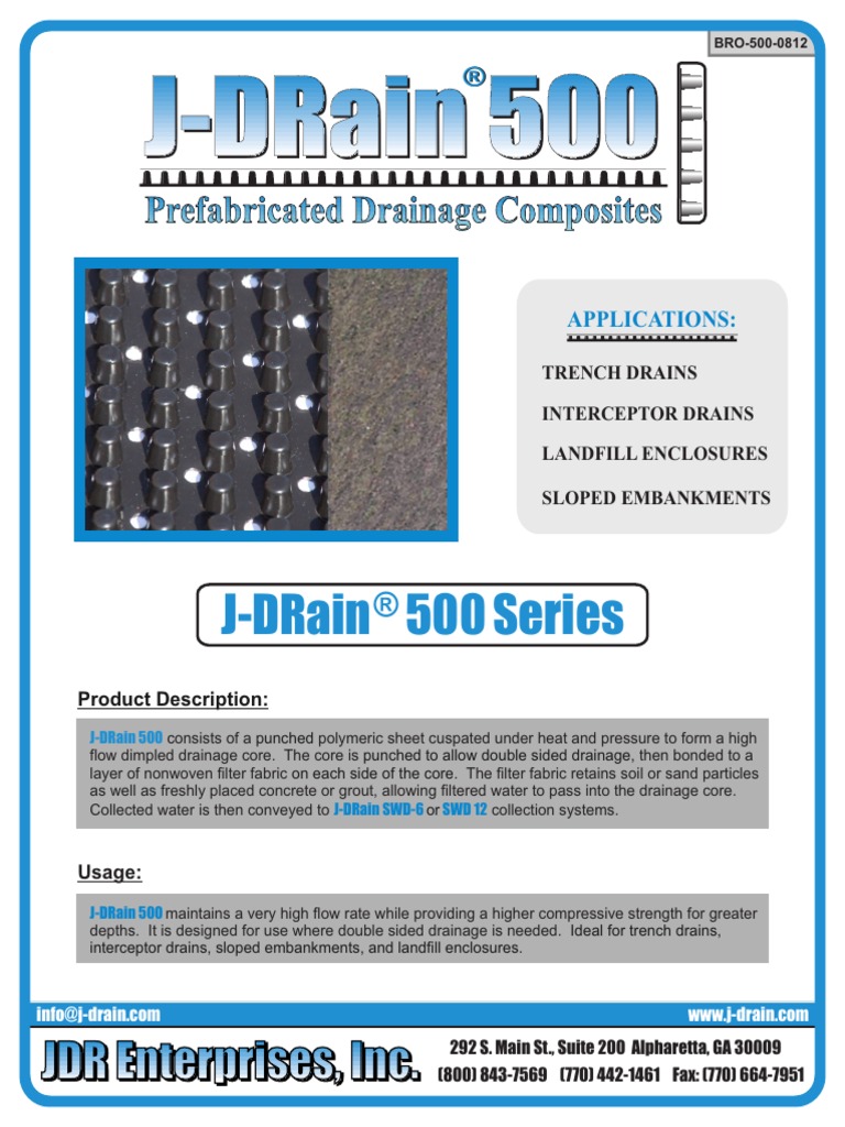 J Drain 500 Series 20121 | PDF | Drainage | Soil