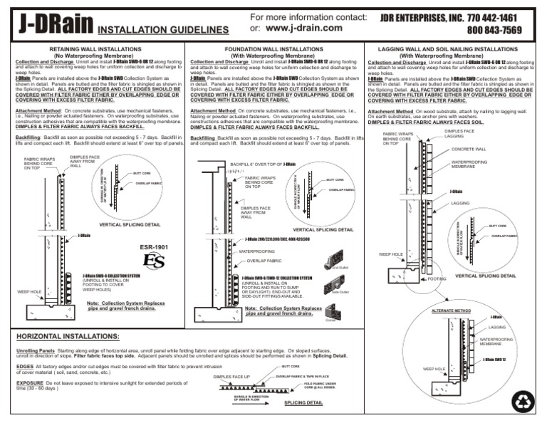 J Drain Installation English | PDF | Soil | Textiles
