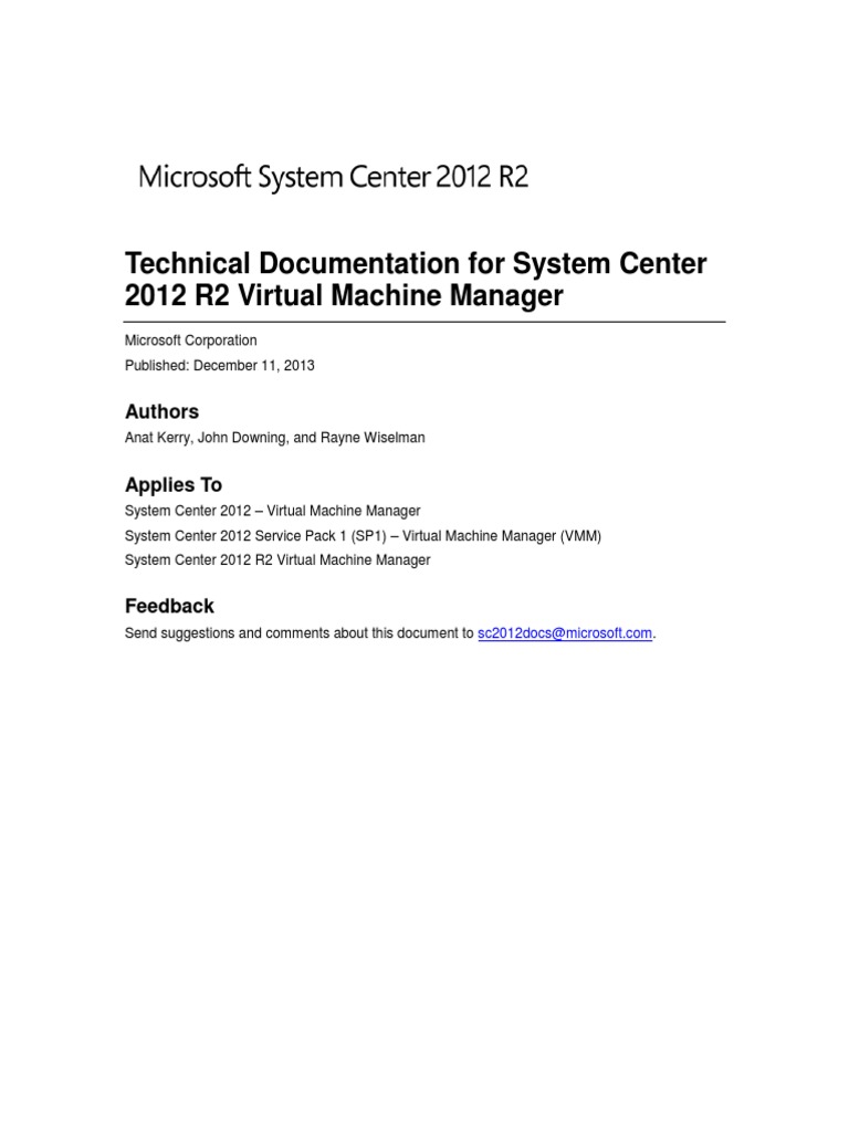 SC2012 VMM Documentation | PDF | Hyper V | Cloud Computing