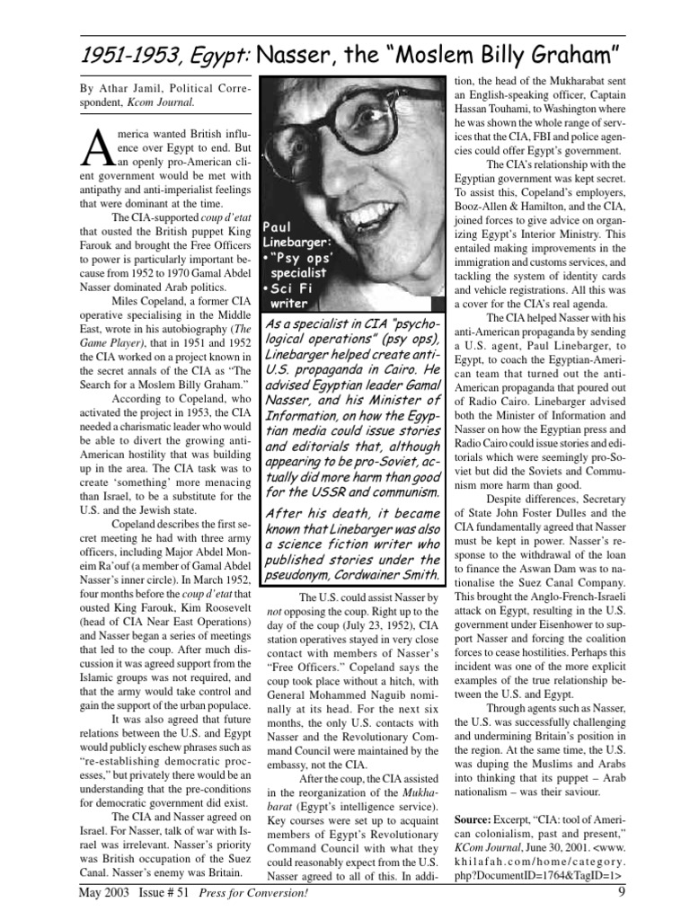1951-1953, Egypt: Nasser, The "Moslem Billy Graham" | PDF | Gamal Abdel ...