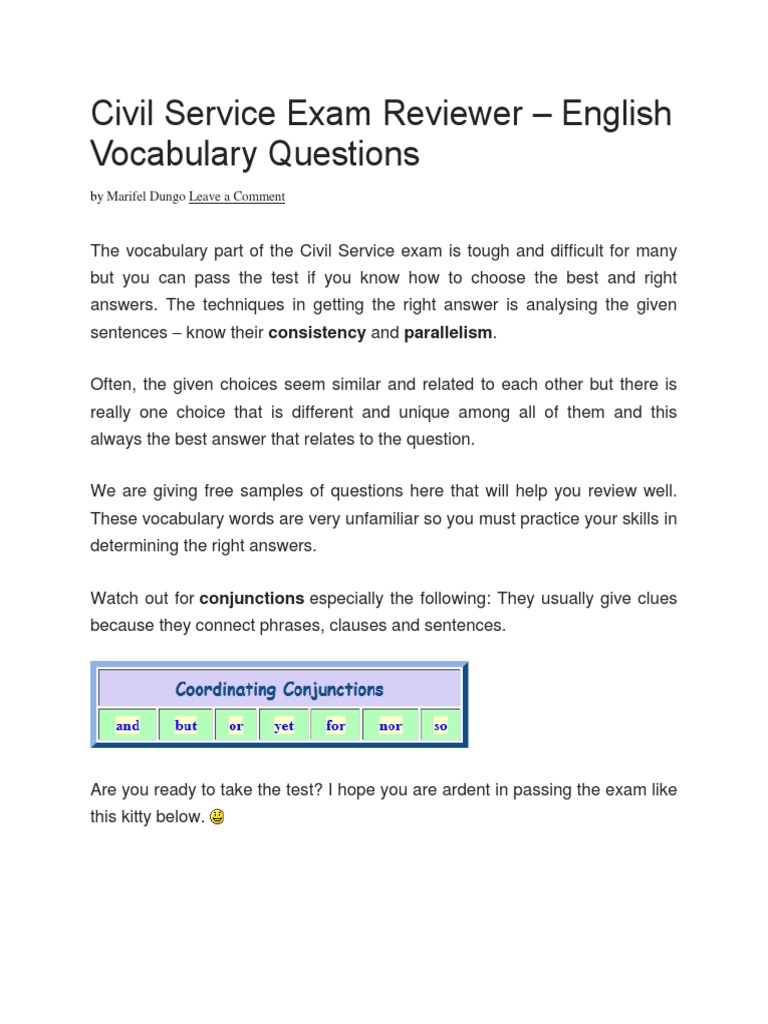 Part 2 - English Vocabulary Questions | Test (Assessment) | English ...