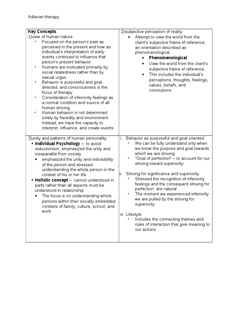 Adlerian Therapy | PDF | Psychotherapy | Motivation