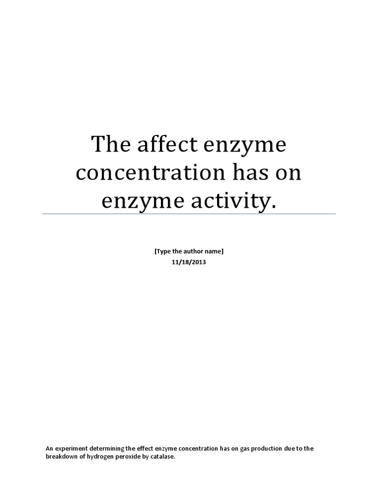 Enzyme Core Practical | PDF | Catalase | Accuracy And Precision