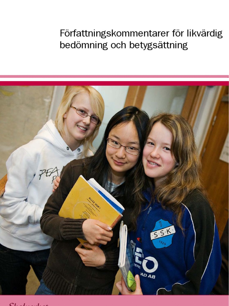 Kommentarer Skolverket Likvärdig Betyg Och Bedömning Pdf