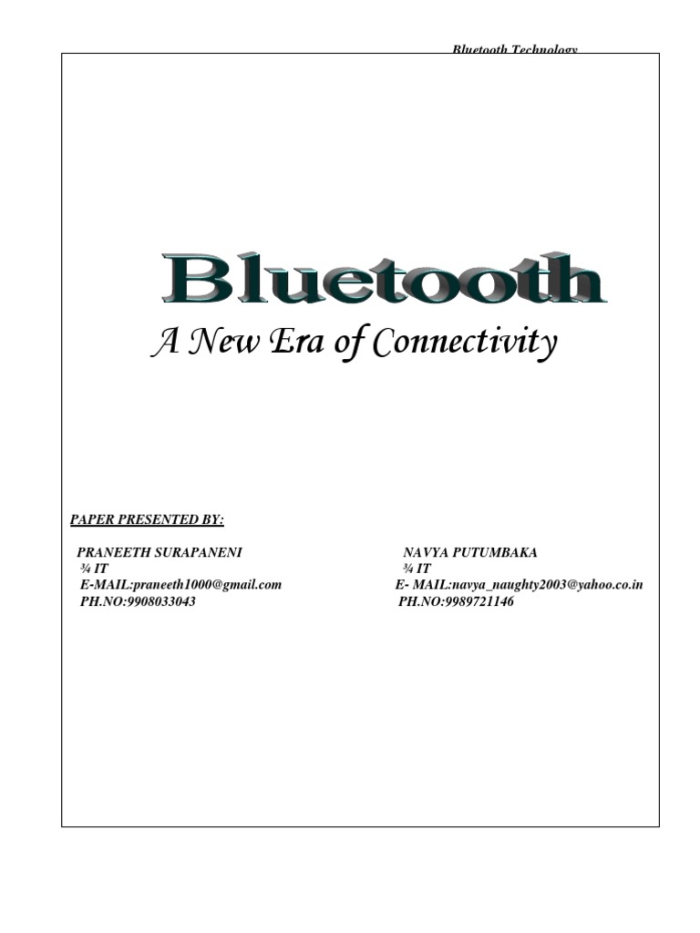 Bluetooth 1 | PDF | Bluetooth | Network Packet