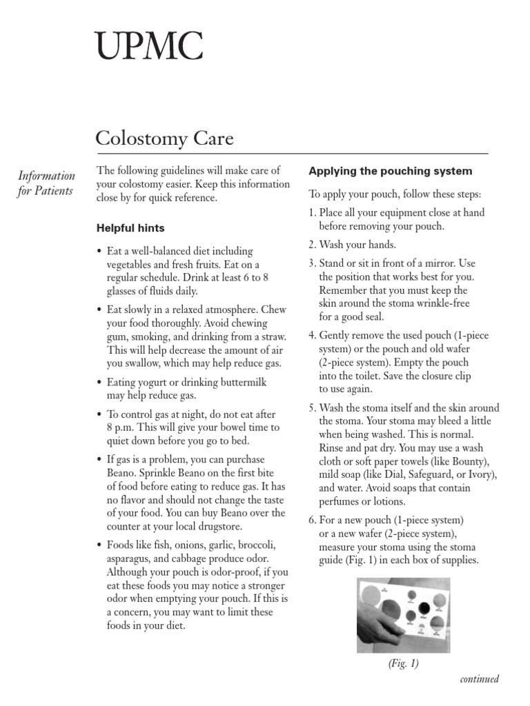 Colostomy Care: Information For Patients | PDF