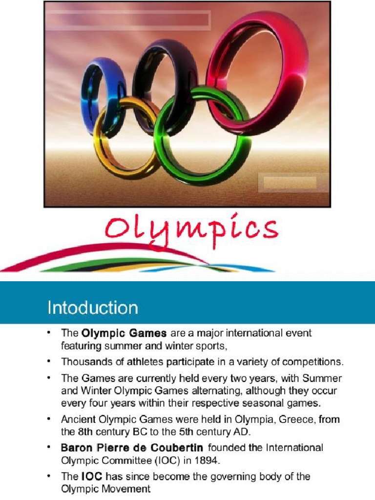 Presentation On Olympics | PDF | Olympic Games | Nations At The Olympics