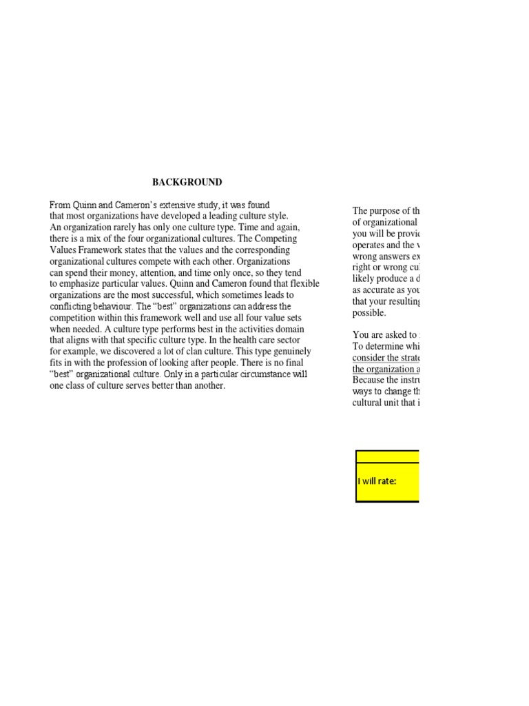 OCAI Questionnaire | PDF | Leadership | Organizational Culture